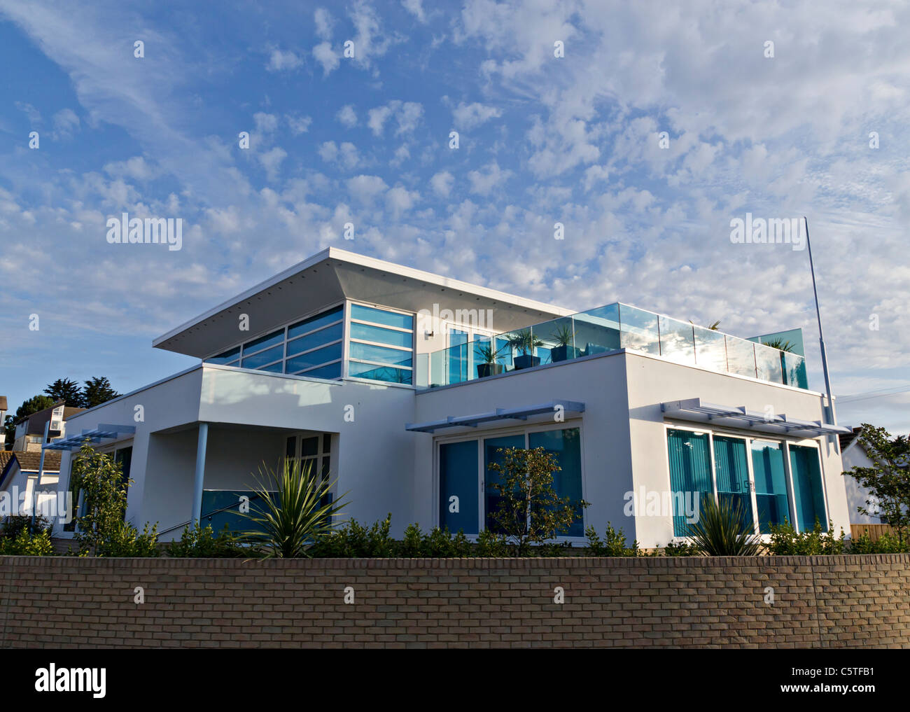 Sandbanks Peninsula Poole Dorset typical modern architecture mansion ...