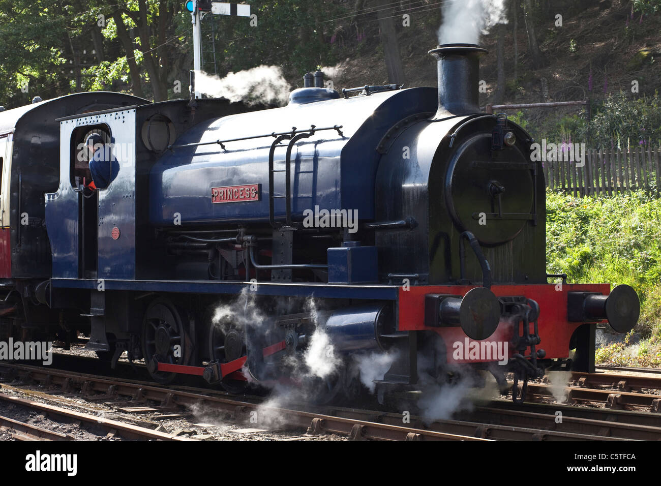 Steam train at the Lakeside & Haverthwaite Railway, Nr Ulverston ...