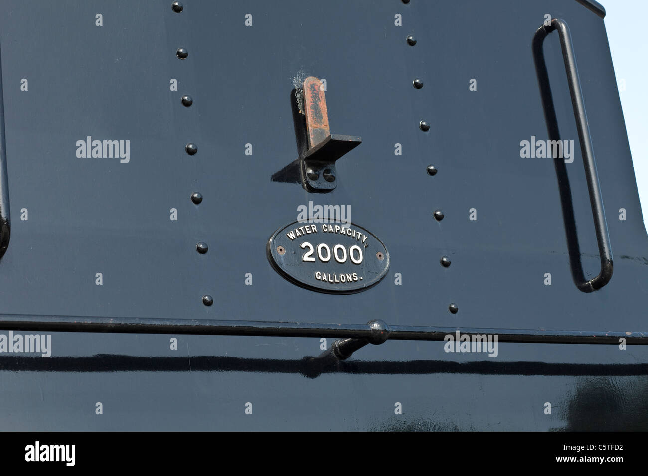 Plaque on Steam Engine showing Water Capacity 2000 gallons Stock Photo ...