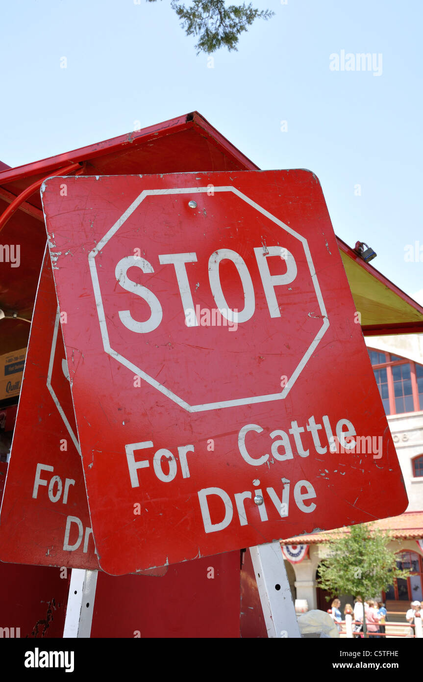 Stop sign at Stockyards, Fort Worth, Texas, USA Stock Photo - Alamy