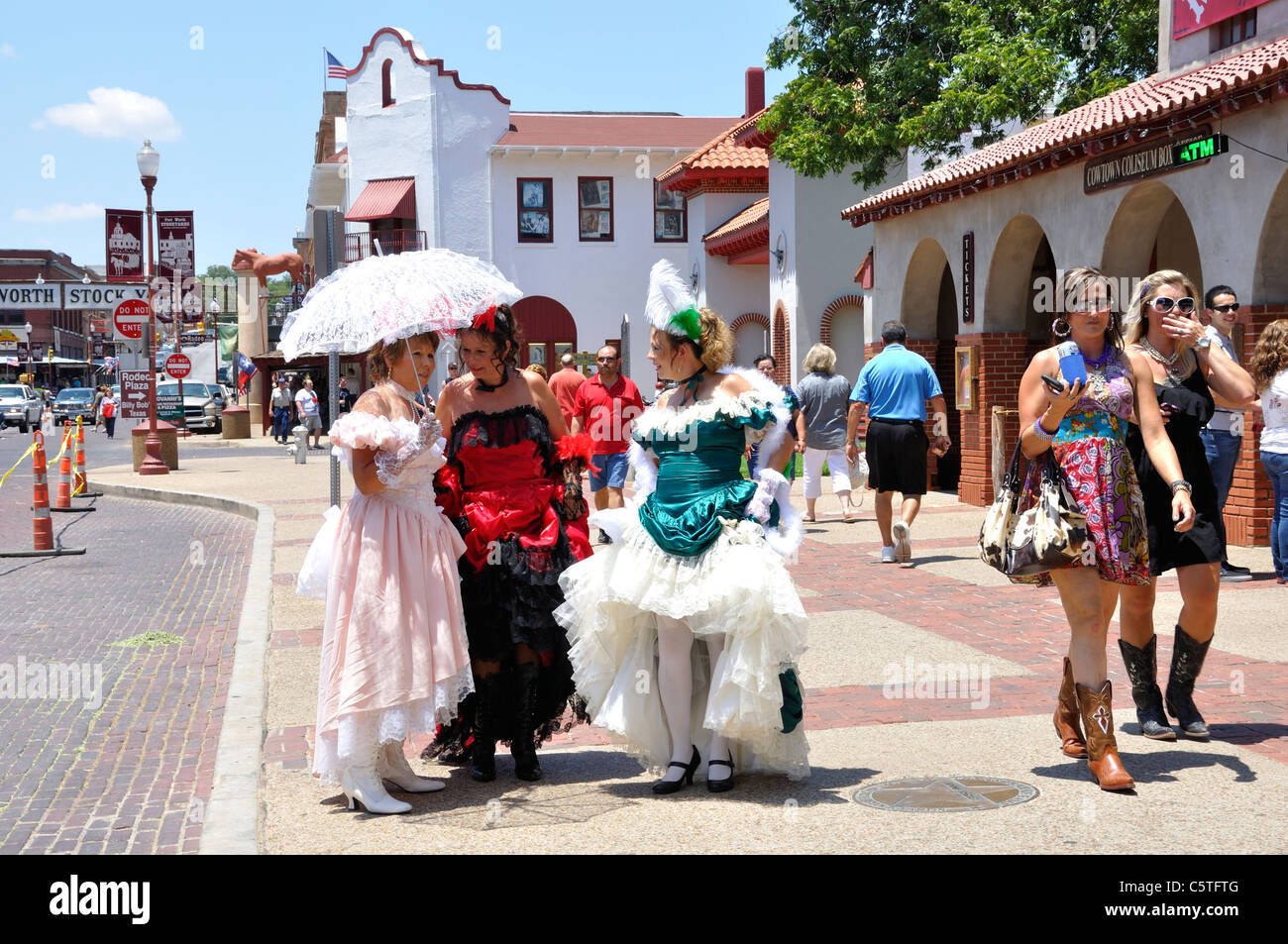 Costumed girls at Stockyards, Fort Worth, Texas, USA Stock Photo - Alamy