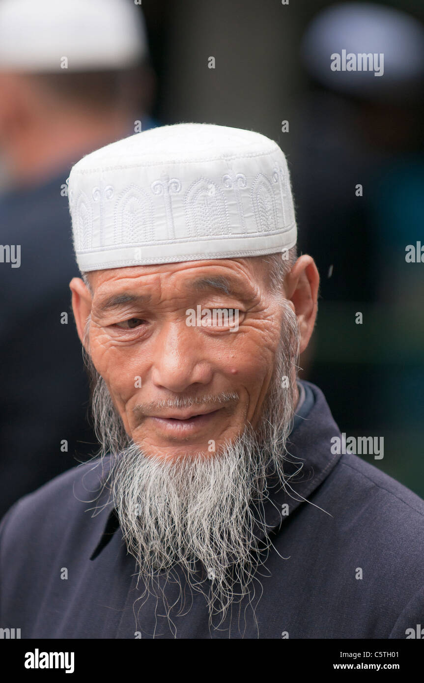 Senior Ethnic Muslim man leave Friday prayers at the Great Mosque ...