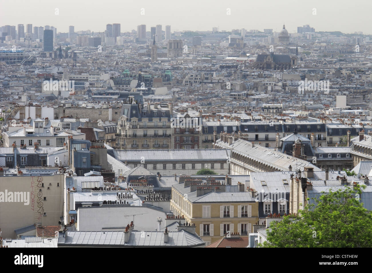Looking over the rooftops of Paris from Montmartre Stock Photo - Alamy