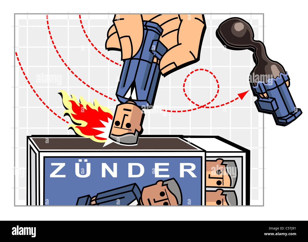 Businessmen being used as matches Stock Photo - Alamy