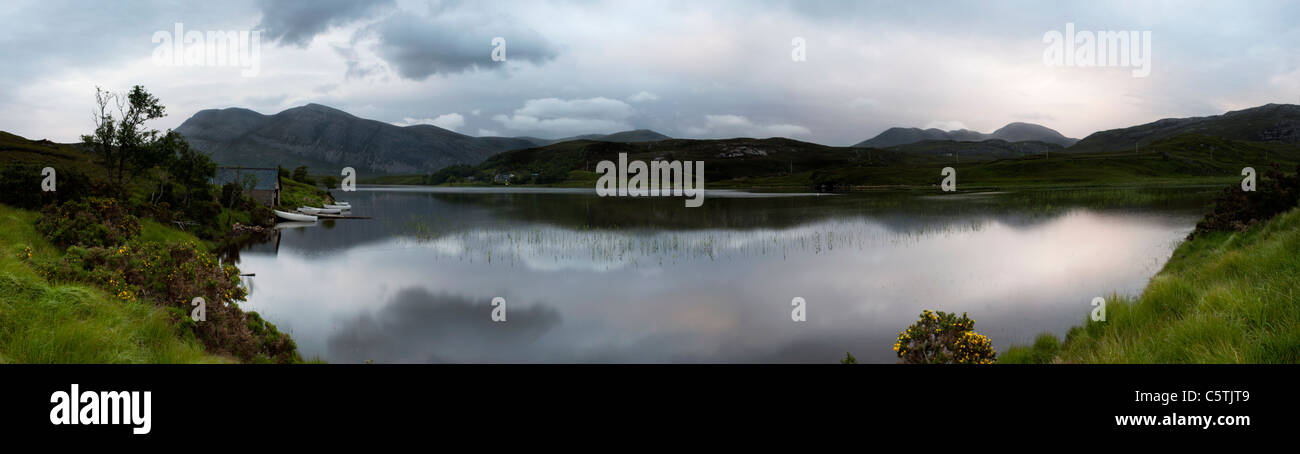 The Boat House On The Side Of Loch Stack Waters, Sutherland, Scotland ...