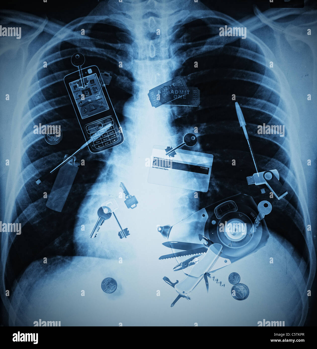 torso xray and different modern object Stock Photo - Alamy