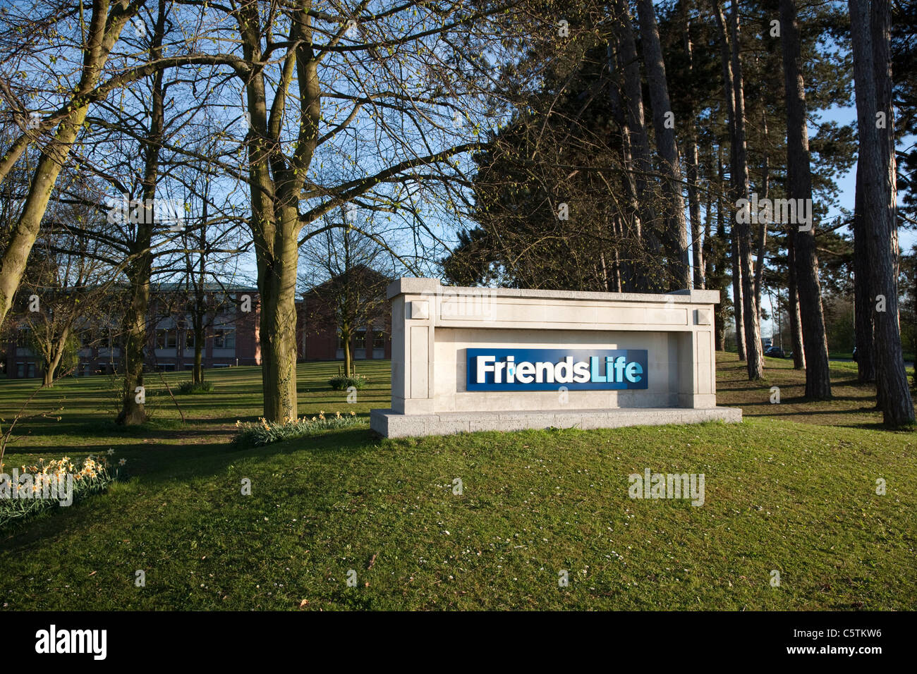 A large stone block with the FriendsLife logo, at the junction of ...
