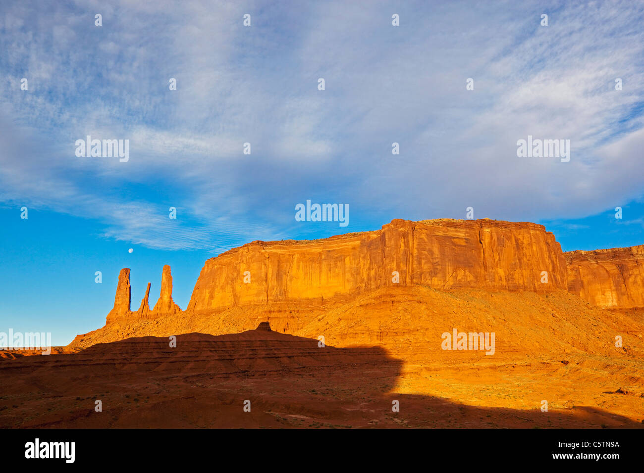 USA, Arizona, Monument Valley, Rock formation, The Three Sisters Stock ...