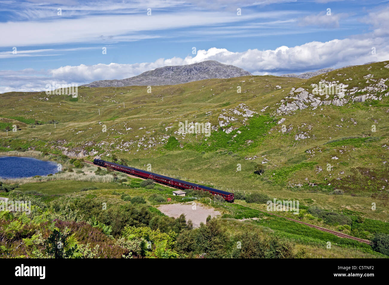 The afternoon Jacobite steam train heading towards Mallaig from Morar ...