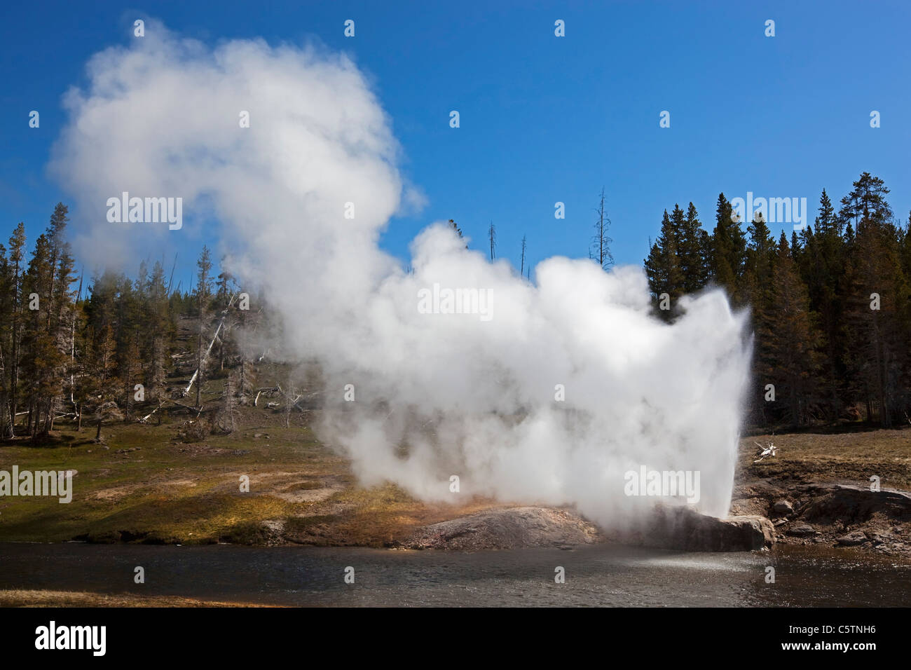 USA, Yellowstone Park, Riverside Geyser Stock Photo - Alamy