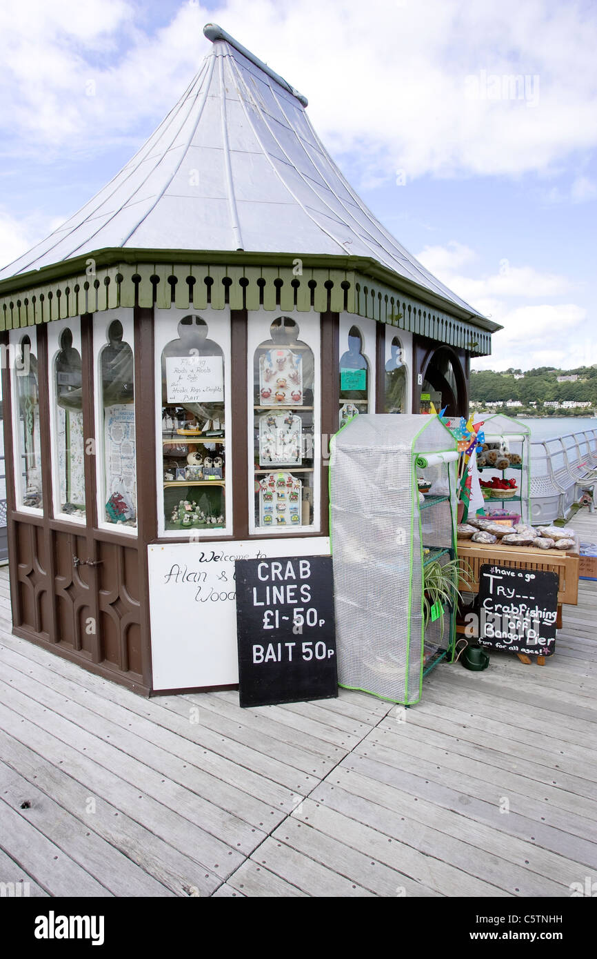 A kiosk advertising crab fishing items on the Victorian Pier in the ...