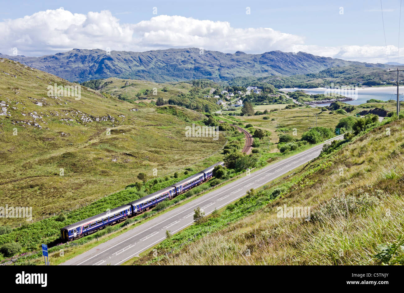 Afternoon class 156 First Scotrail DMU heading towards Morar on Mallaig ...