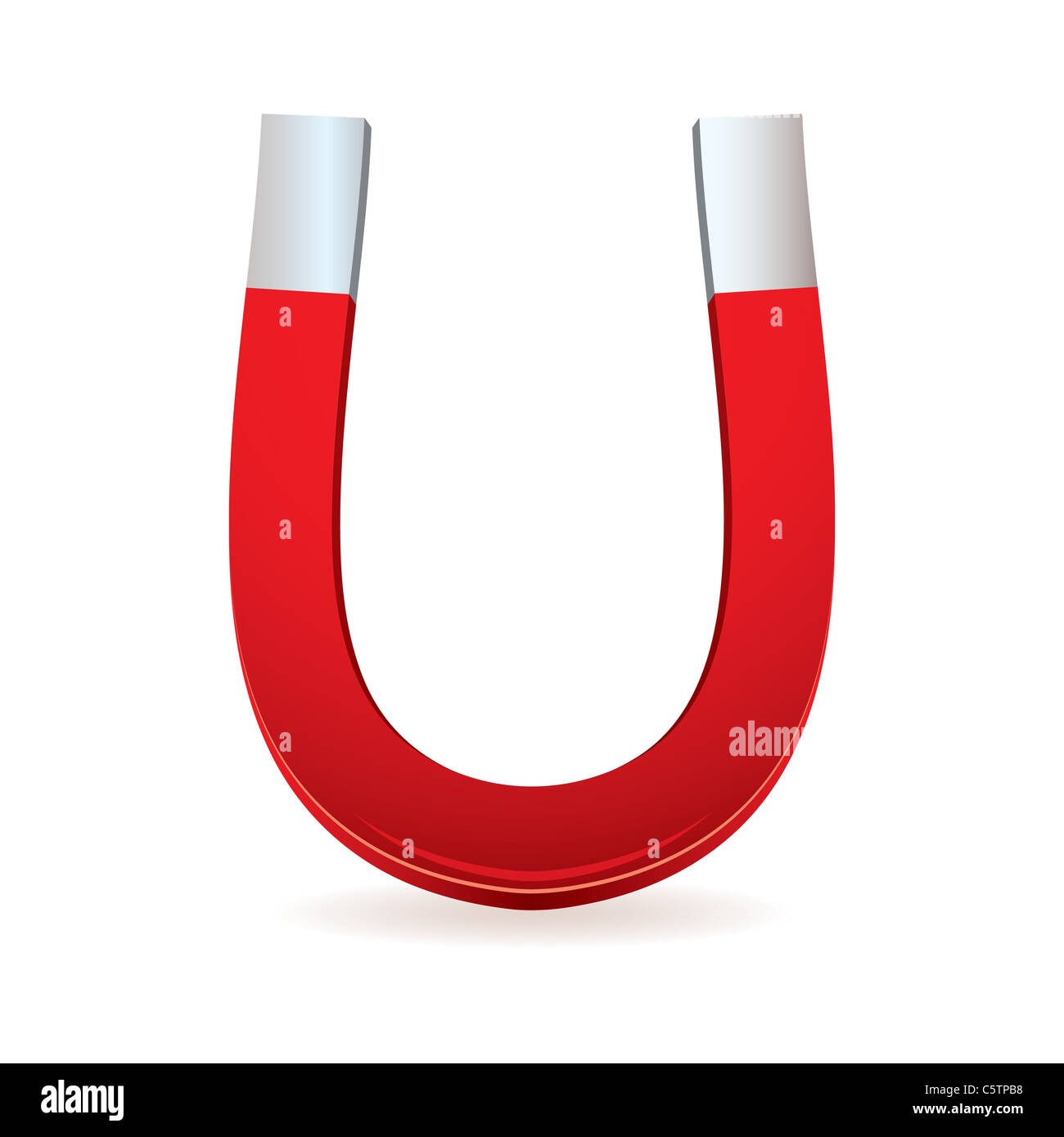 Illustrated red magnet with horseshoe shape Stock Photo - Alamy