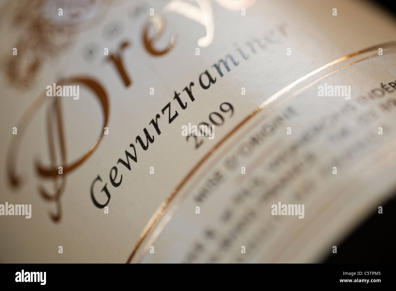 Alsace Grand Cru Pfersigberg Gewurztraminer wine bottle label closeup ...