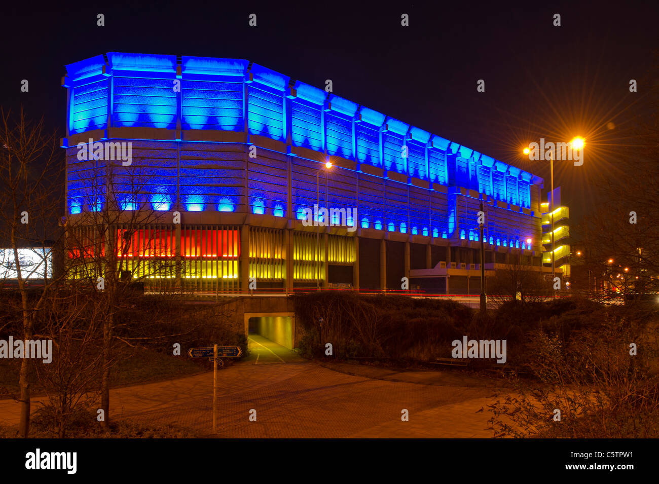 Moore Street Electricity Substation illuminated at night Stock Photo ...
