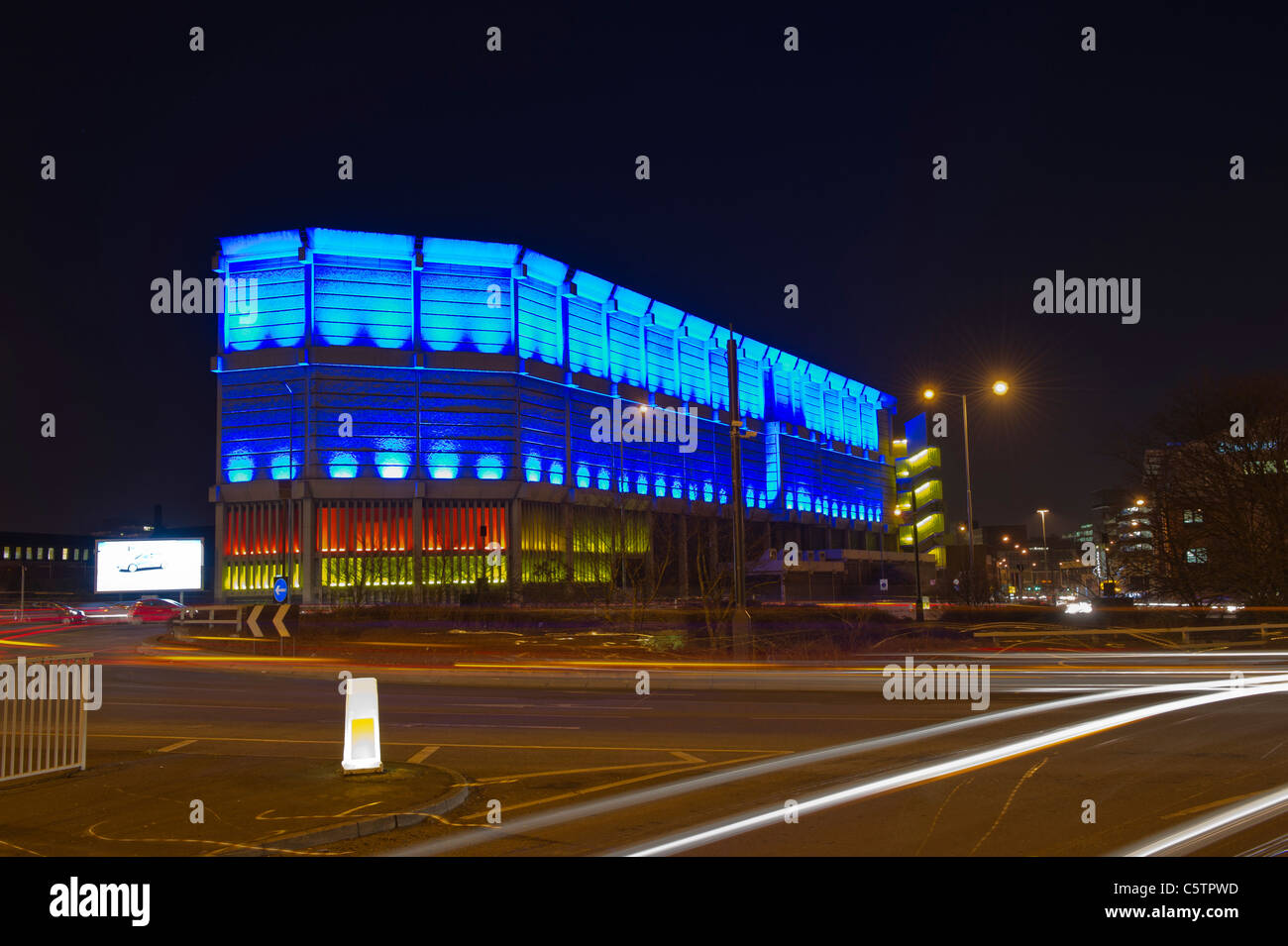 Moore Street Electricity Substation illuminated at night Stock Photo ...