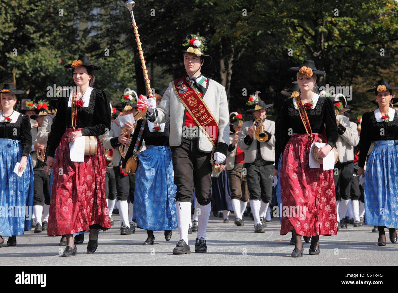 Germany, Bavaria, Upper Bavaria, Munich, Marching band at Octoberfest ...