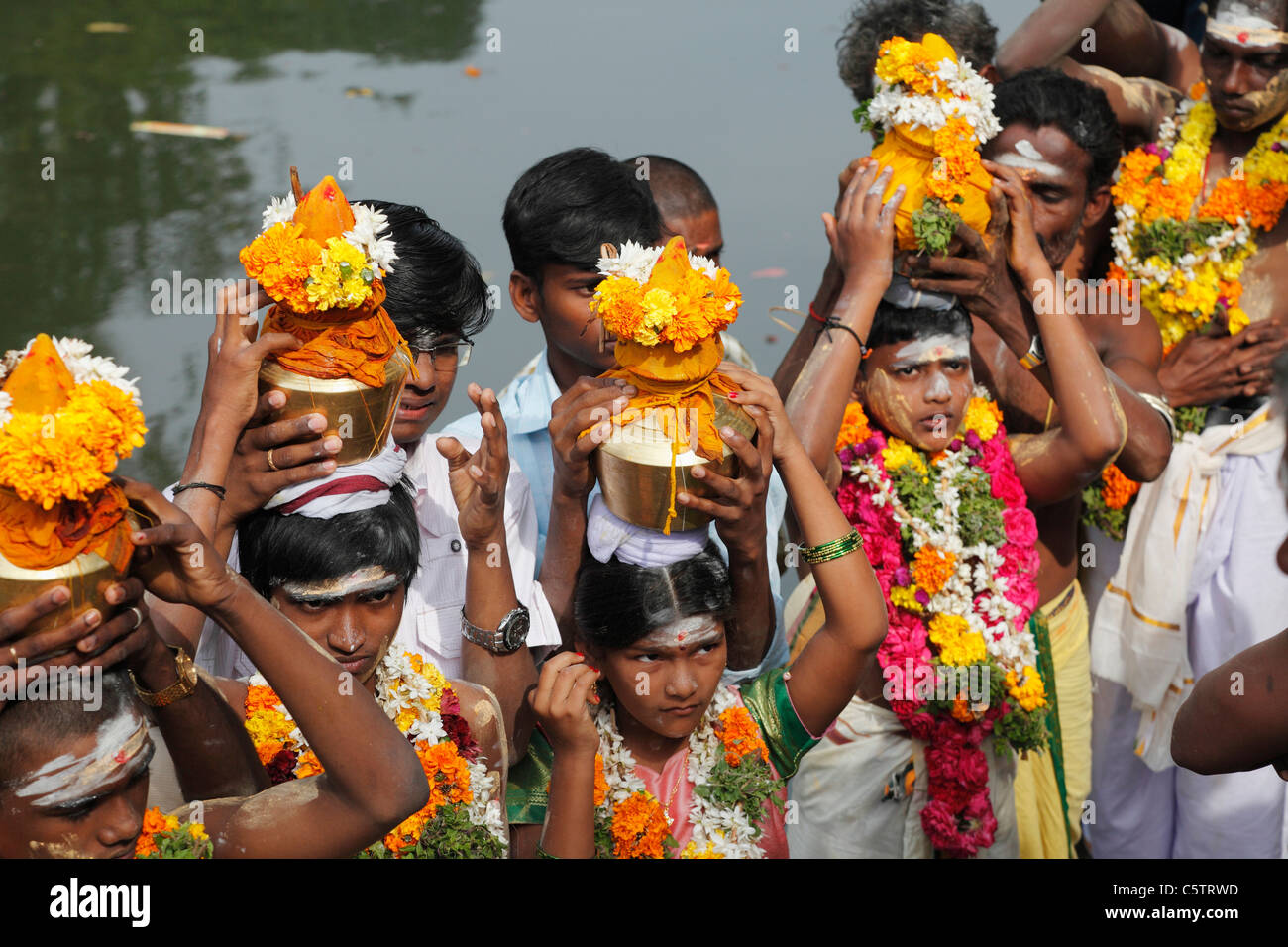 India, South India, Tamil Nadu, People celebrating thaipusam festival ...