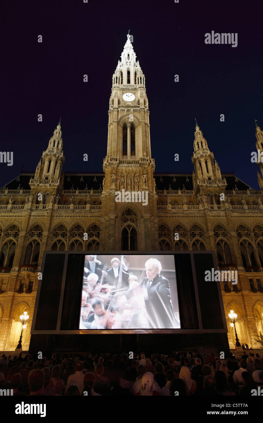 Austria, Vienna, Film festival on Rathausplatz square at city hall ...