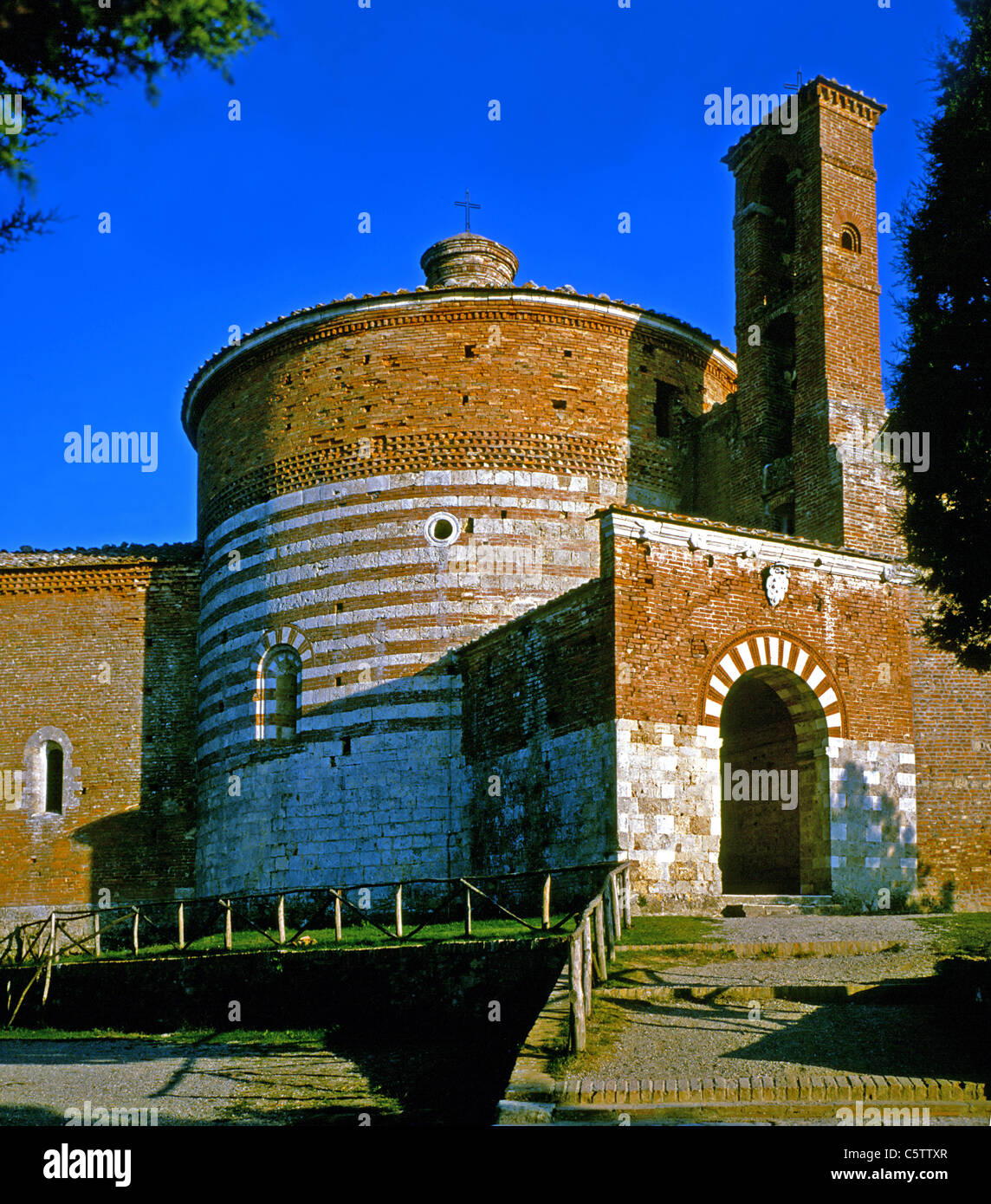 Romanic church of San Galgano.The sword in the stone Stock Photo - Alamy