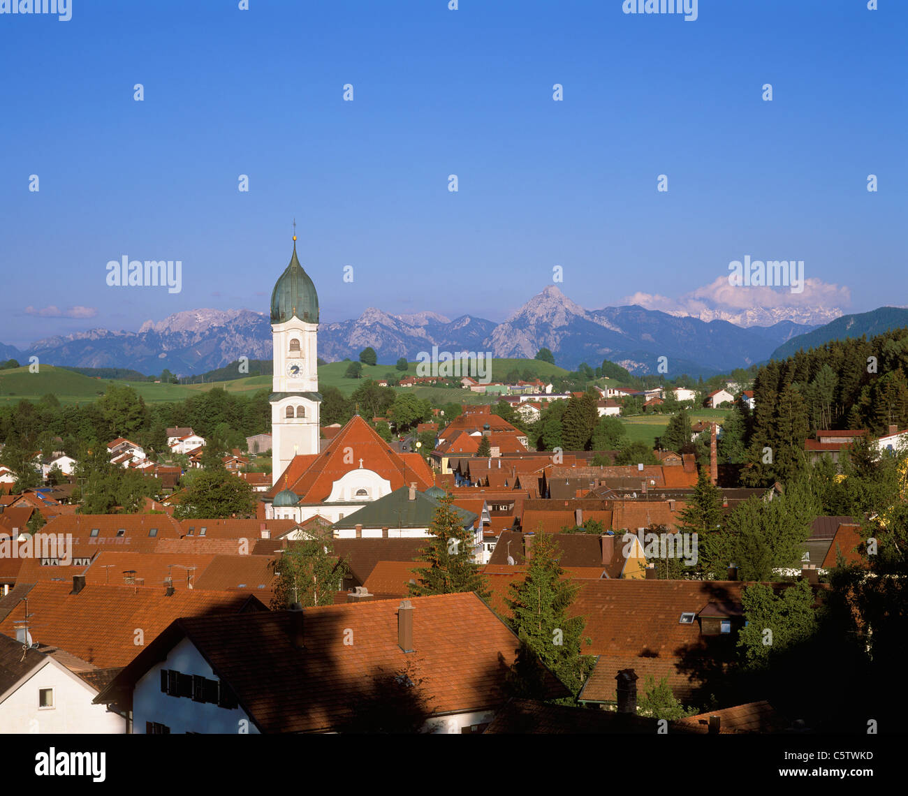 Germany, Bavaria, Swabia, Allgaeu, Nesselwang, View of city Stock Photo ...