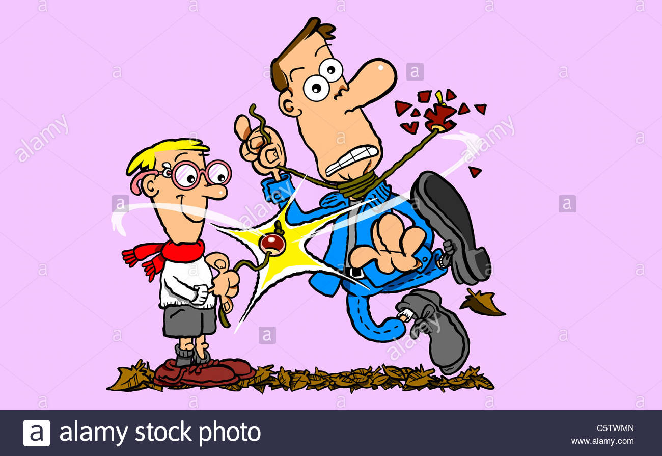 Cartoon Illustration Two Boys Playing Stock Photos & Cartoon ...