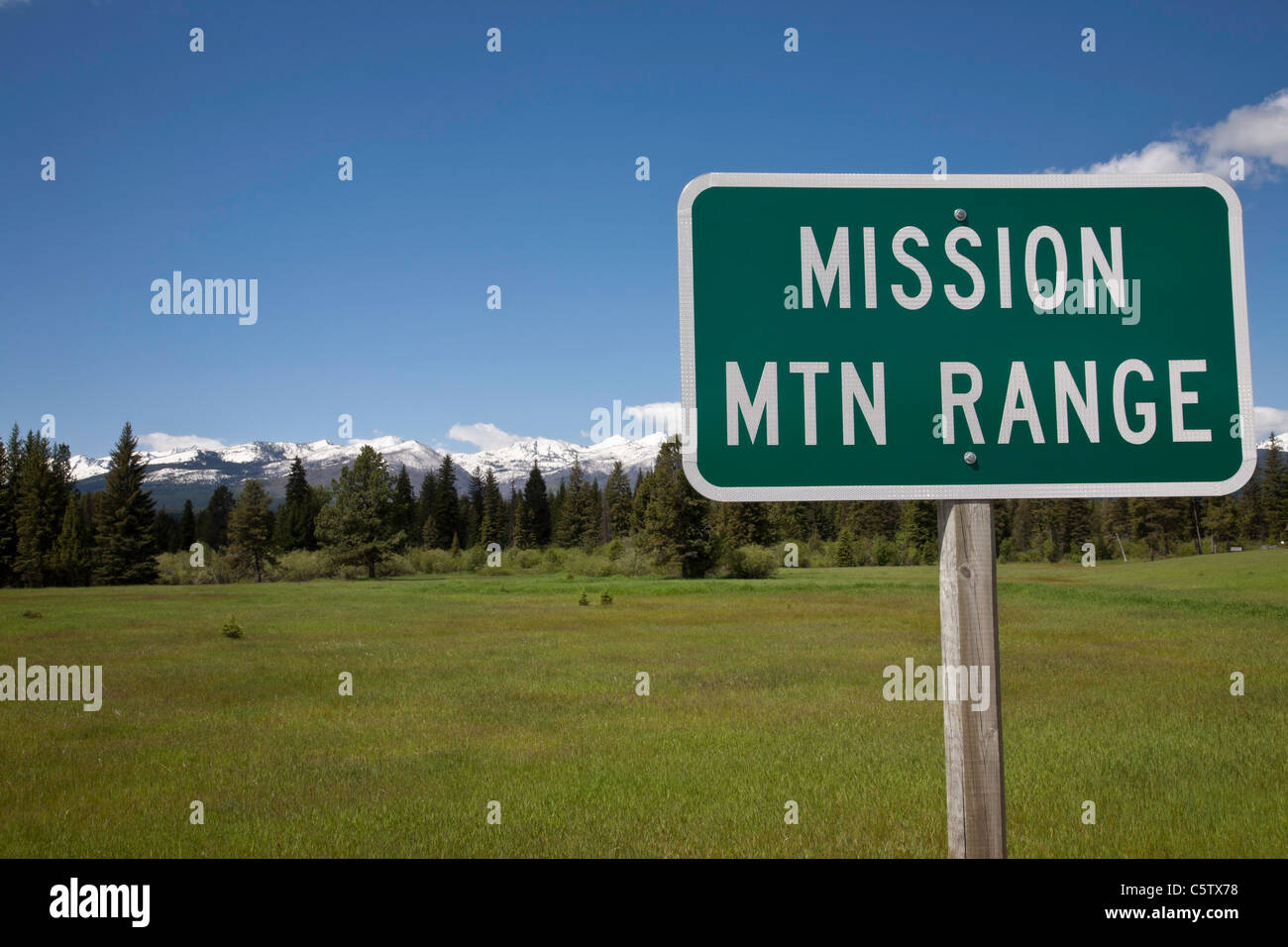 Mission Mountain Range Sign, MT Stock Photo - Alamy