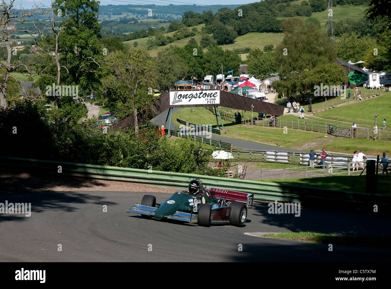 Single seat racing cars race up the hill at The Prescott Speed Hill ...