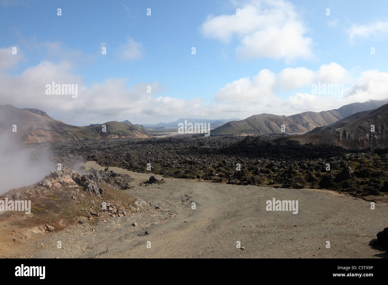 Old Lava Flow on the Laugavegur Hiking Trail Near Landmannalaugar ...