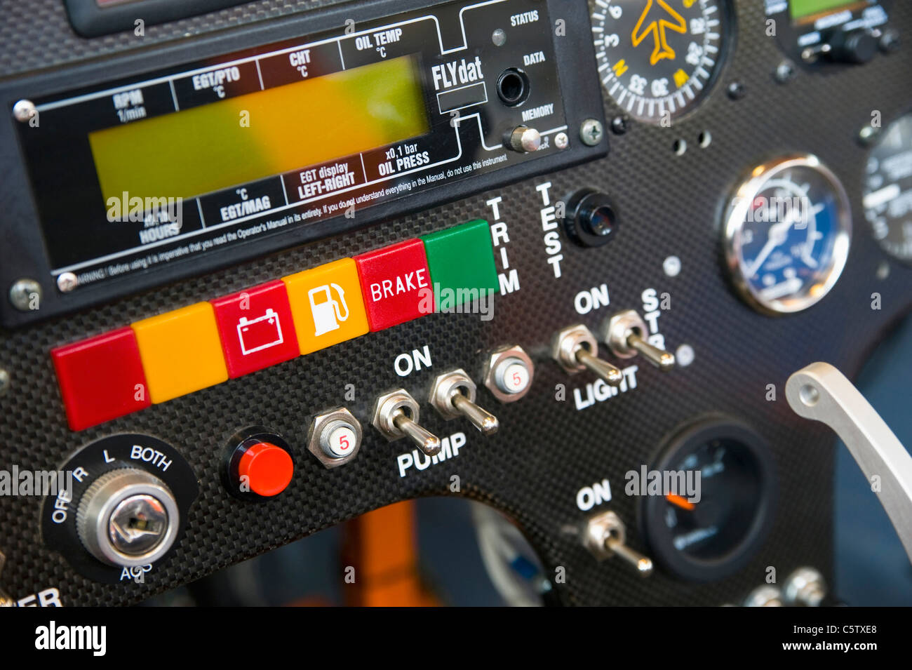 Cockpit of airplane, close up Stock Photo - Alamy