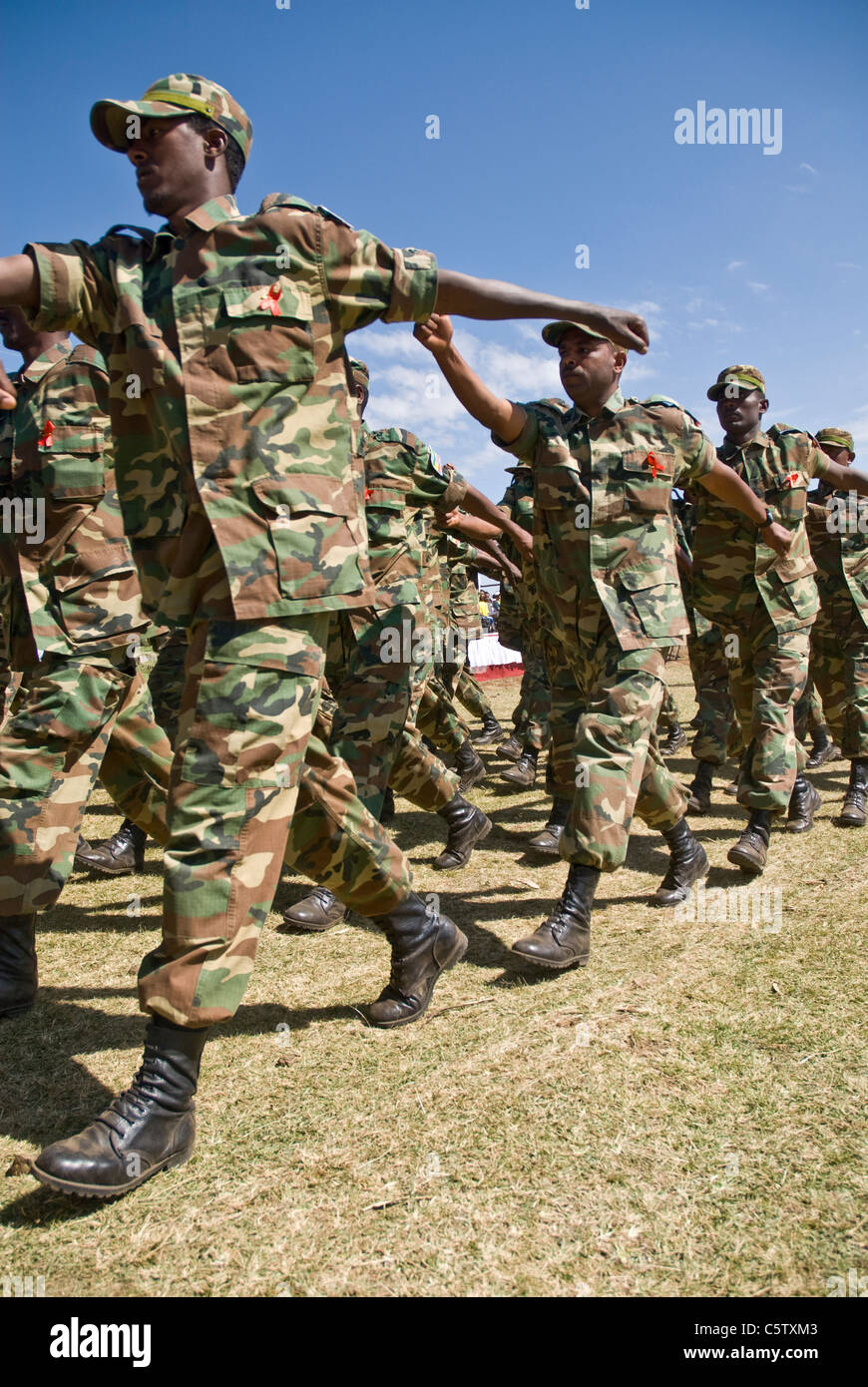 Ethiopian Army Soldiers Marching Passed the Dignitaries at the 20th ...