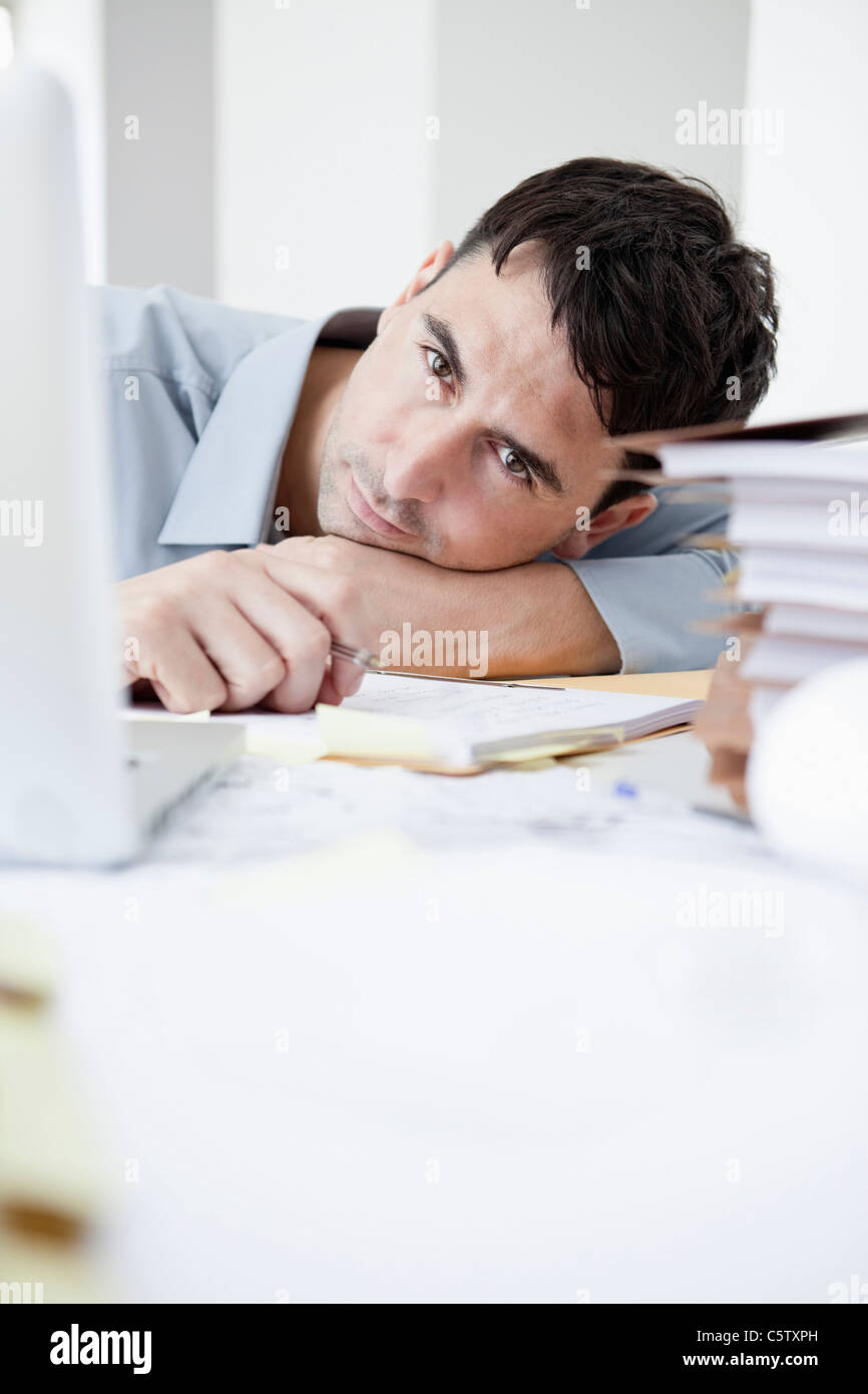 Hand man resting on table hi-res stock photography and images - Alamy