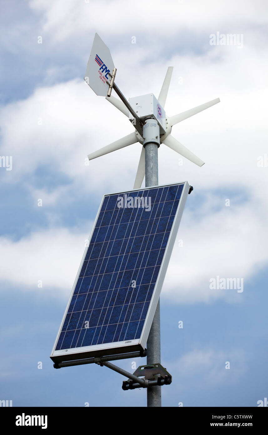 Solar panel small wind turbine hi-res stock photography and images - Alamy