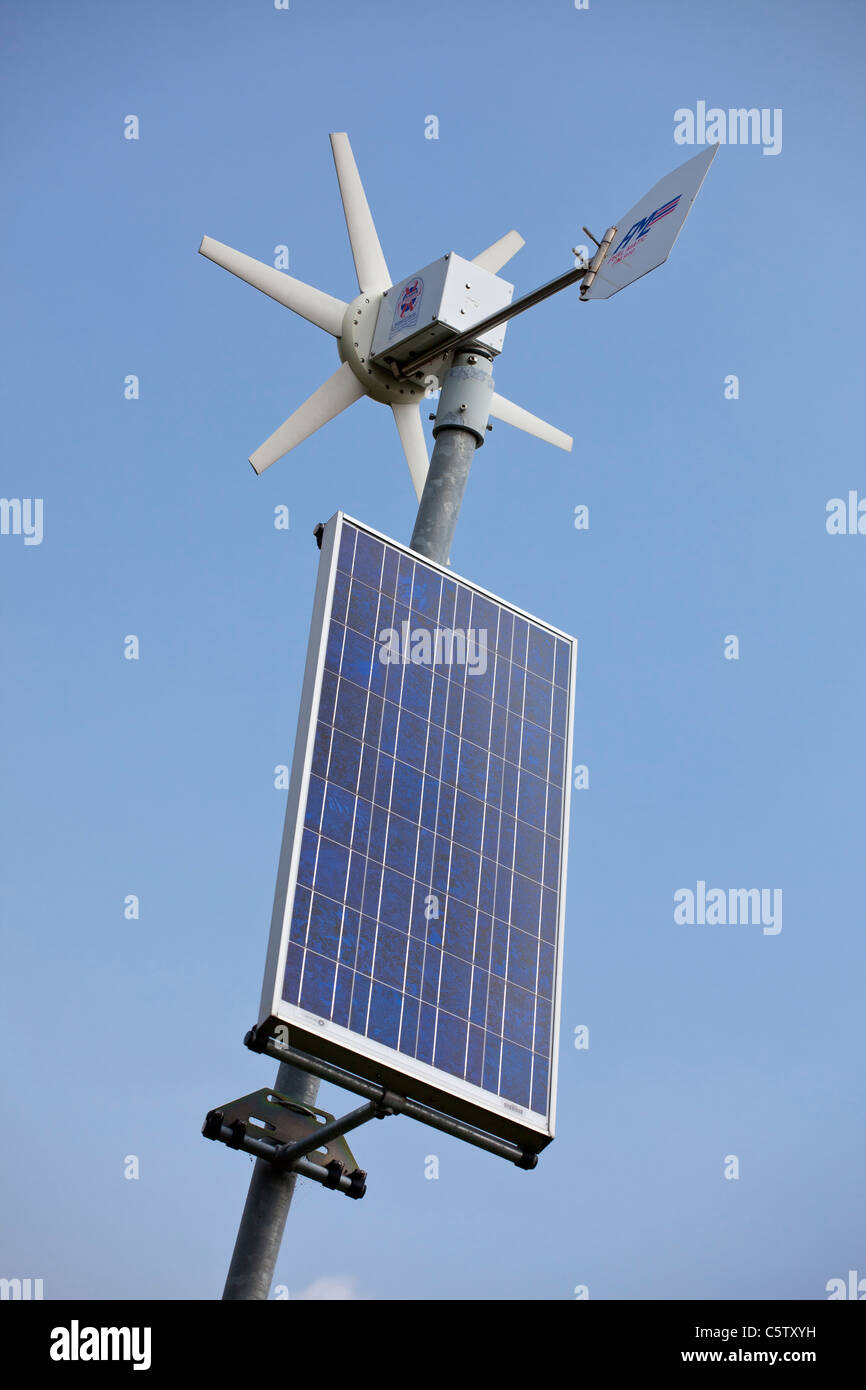 Solar panel small wind turbine hi-res stock photography and images - Alamy