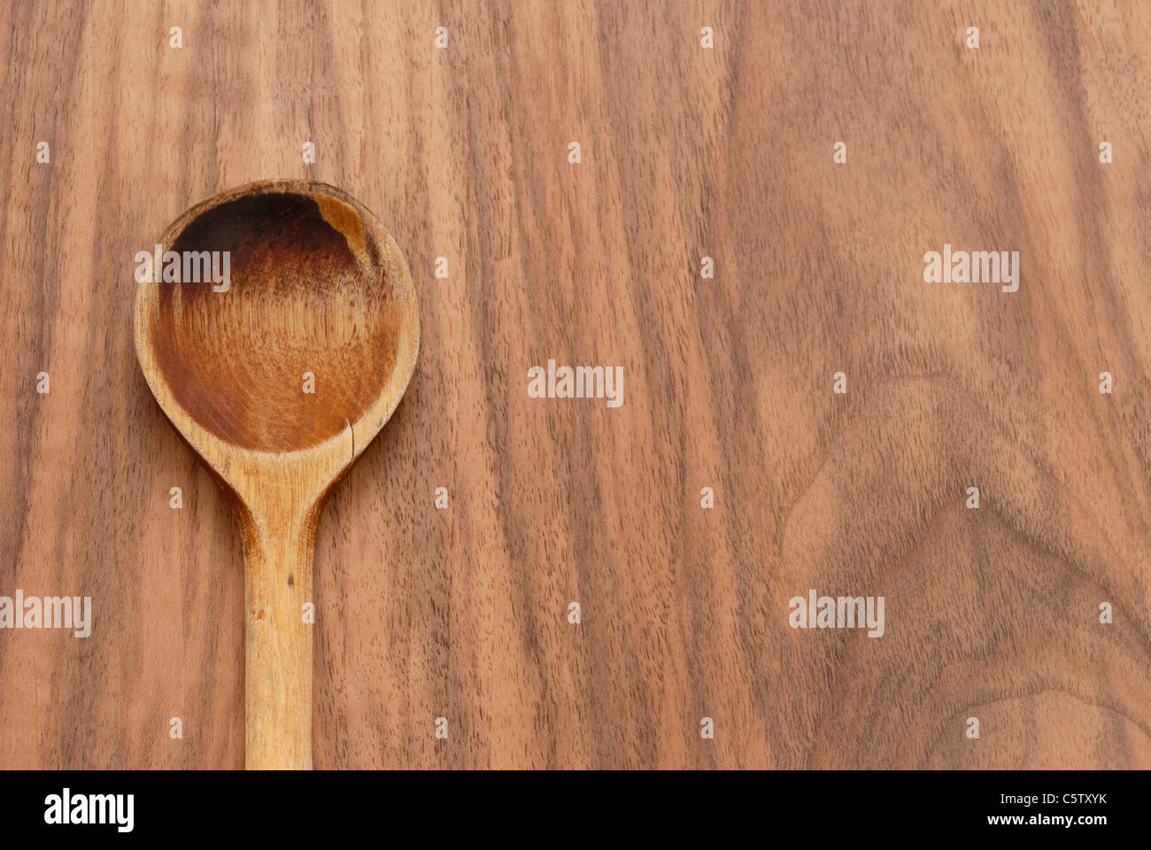 Wooden spoon, elevated view Stock Photo - Alamy