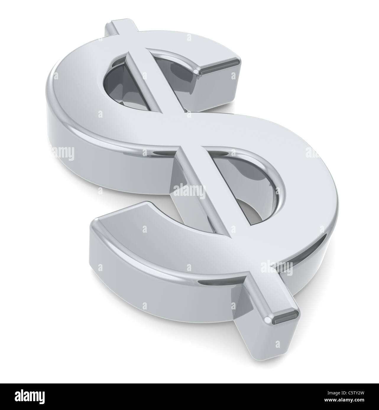 A 3D dollar sign. Metal Stock Photo - Alamy