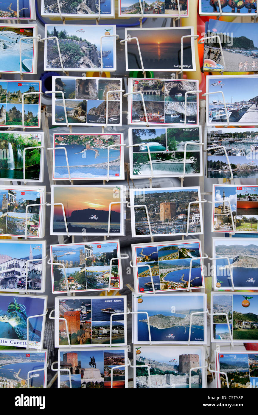 Turkey, Alanya, Tourist postcards, close-up Stock Photo - Alamy