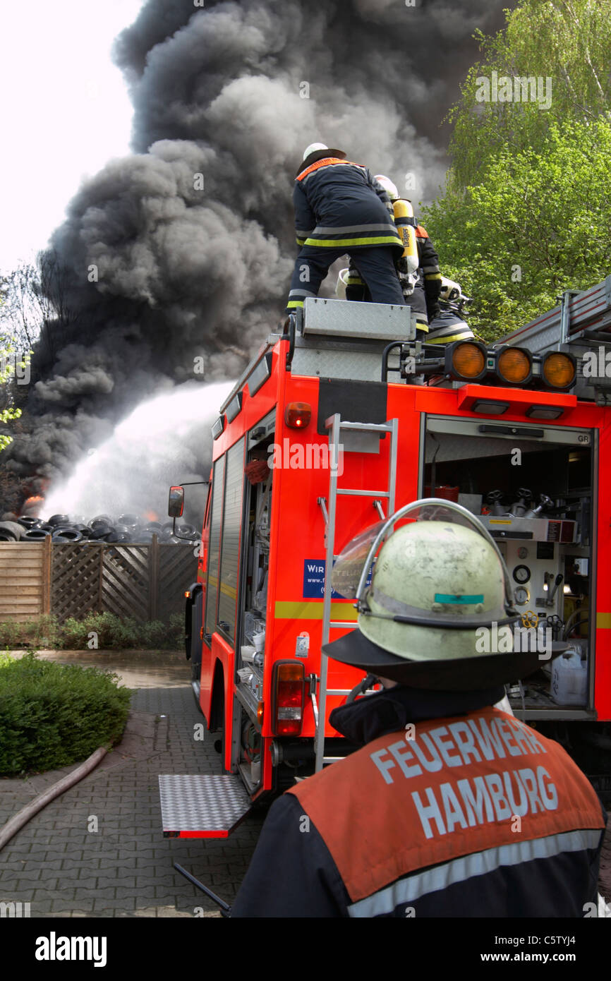 Germany, Hamburg, Fire brigade operation Stock Photo - Alamy