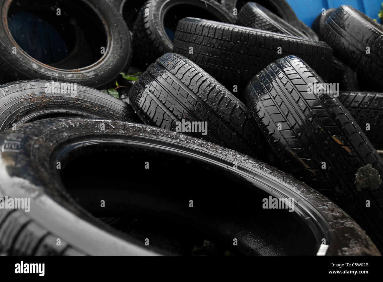Old car tyres hi-res stock photography and images - Alamy