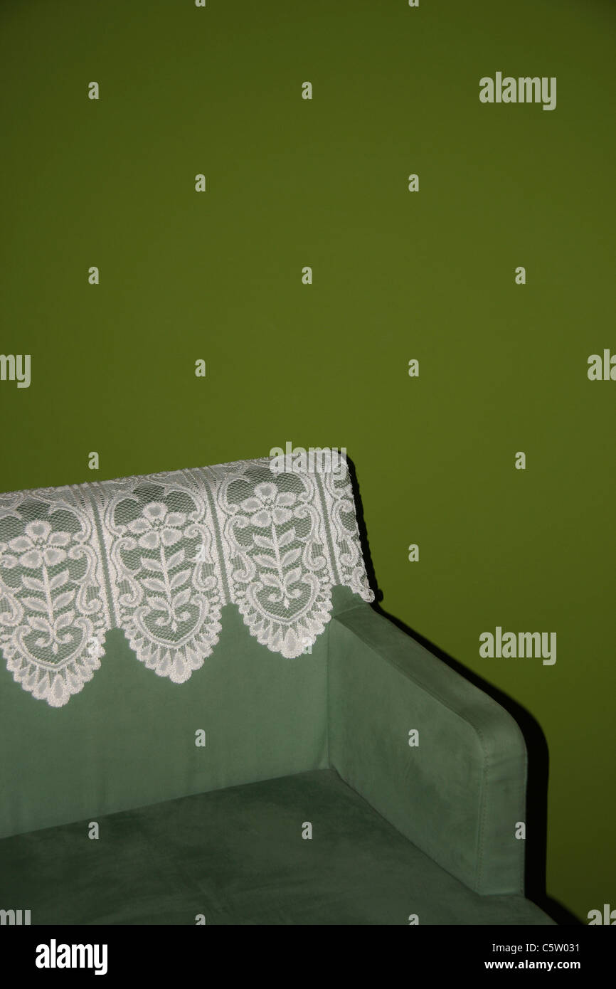 Old green chair, elevated view Stock Photo - Alamy