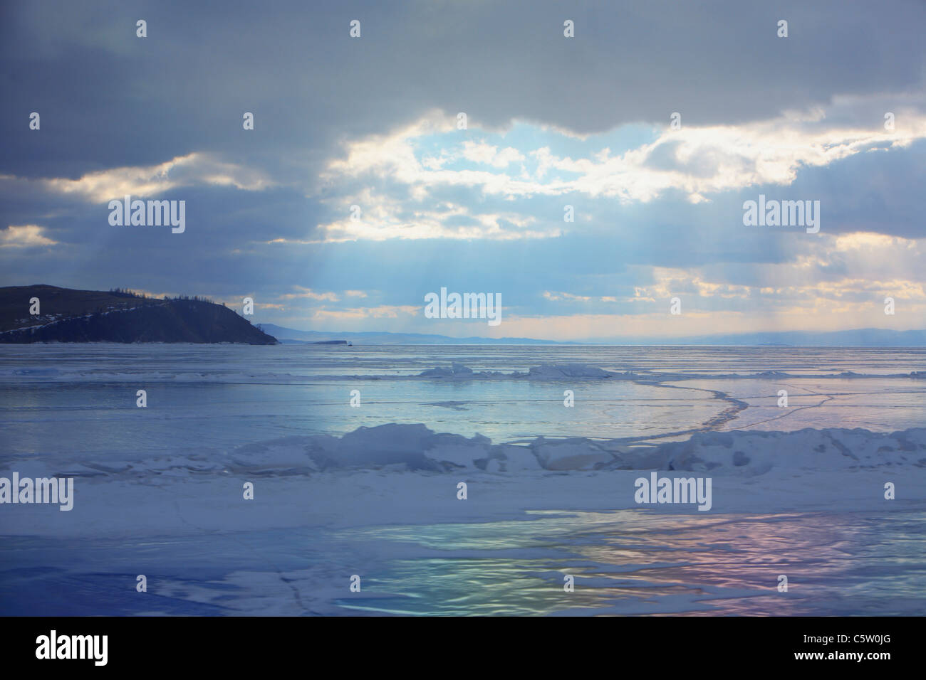 Russia, Olchon Island, Frozen Lake Baikal Stock Photo - Alamy