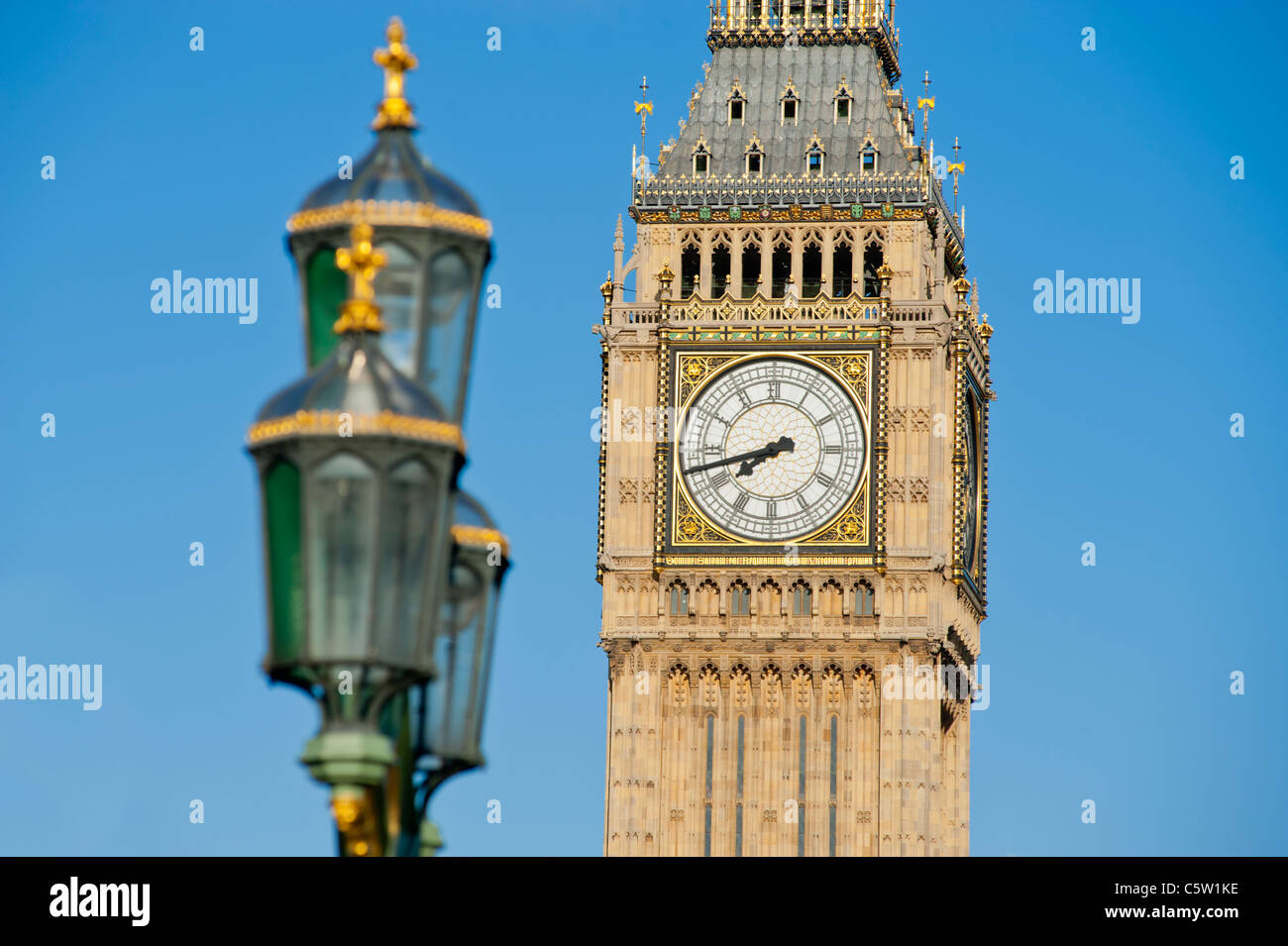The clock tower of the Palace of Westminster, also known as Big Ben in ...