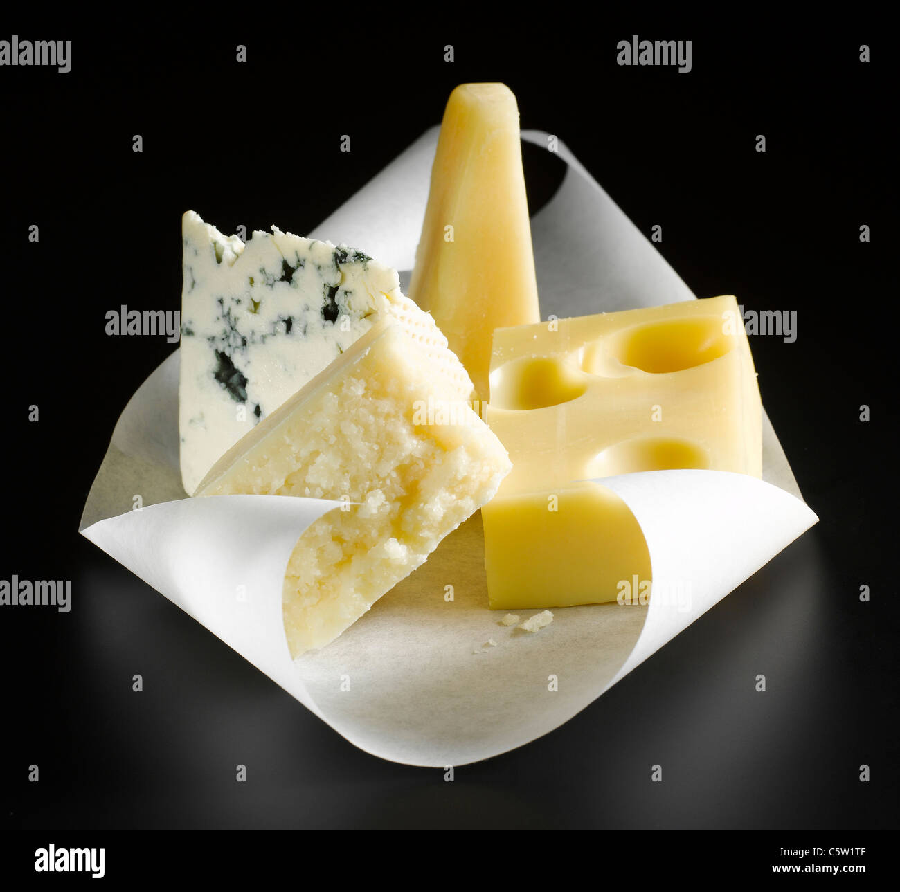 Pieces of cheese Stock Photo - Alamy