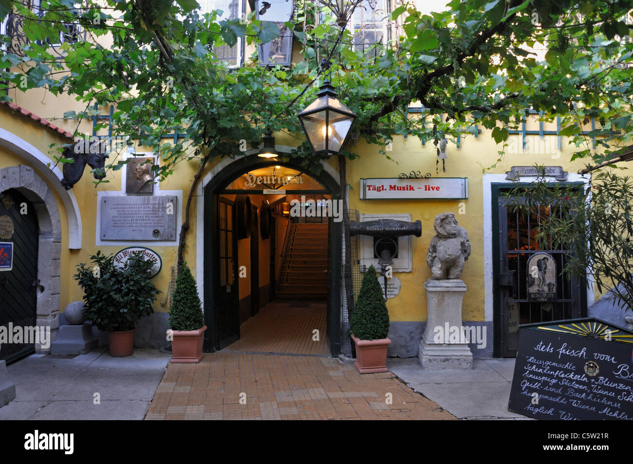 Heuriger Pub in Grinzing district of Vienna Austria Europe June 2011 ...