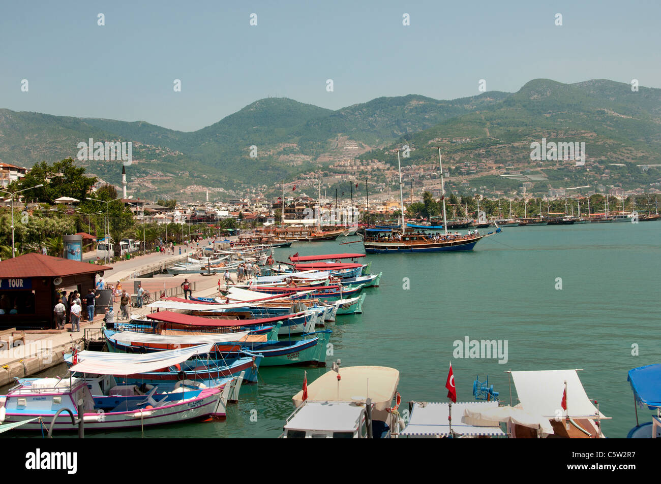 Alanya Boat Town Ship Turkey Port Harbor Beach Sea Stock Photo - Alamy