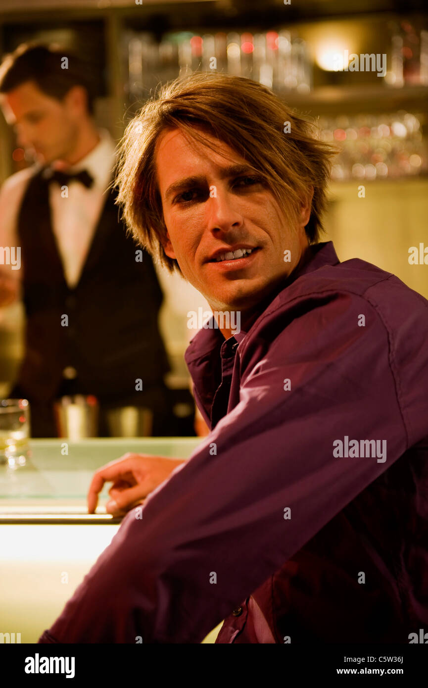 Man in bar, portrait Stock Photo - Alamy