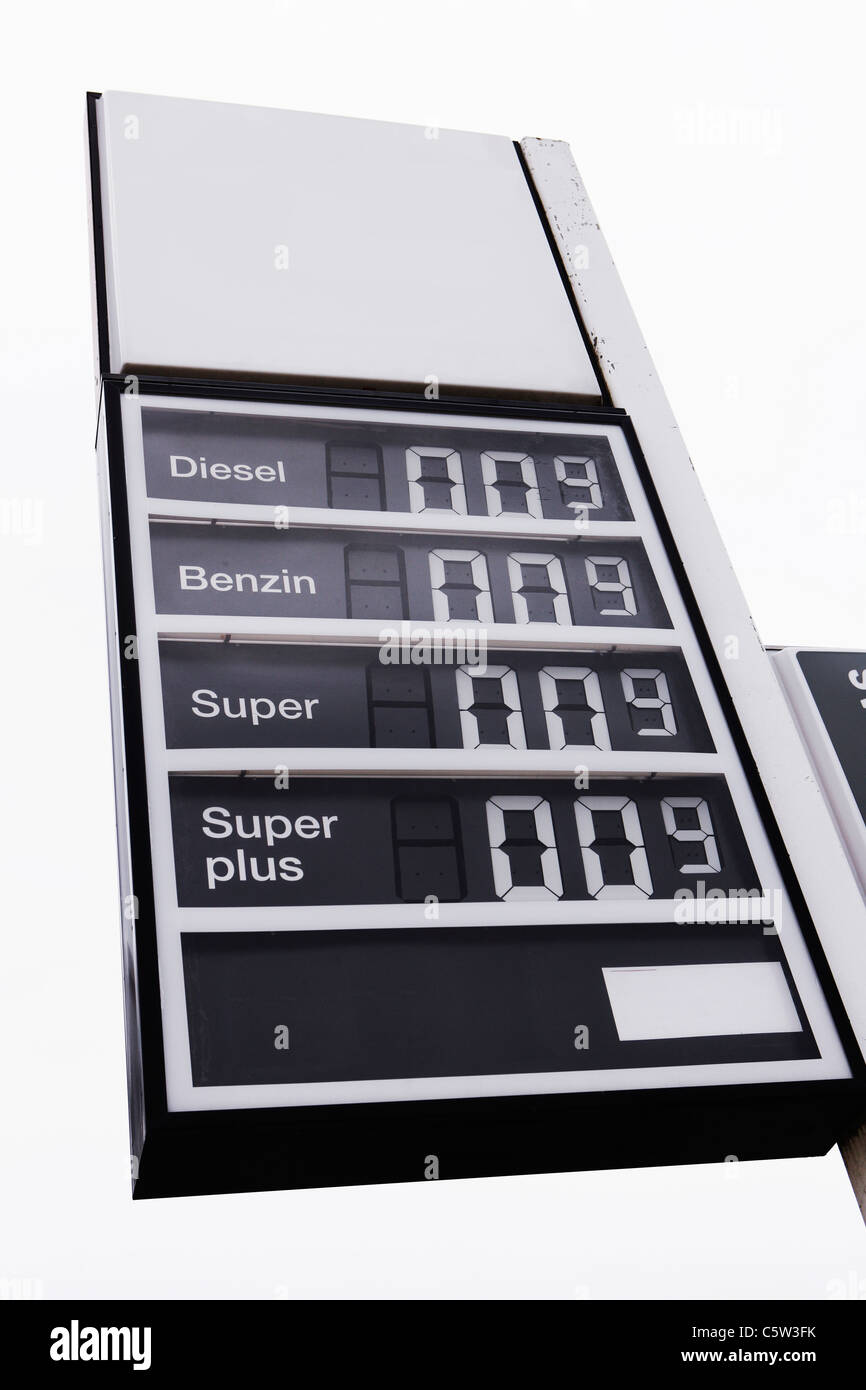 Germany, Gas station, Price board Stock Photo - Alamy