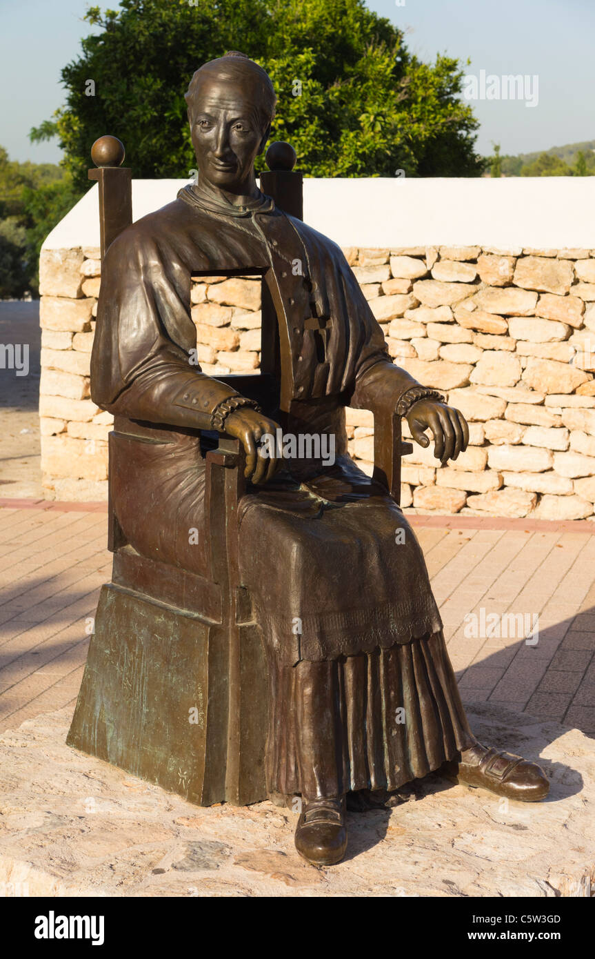 Santa Gertrudis Ibiza. The bronze statue of Manuel Abad y Lasierra ...