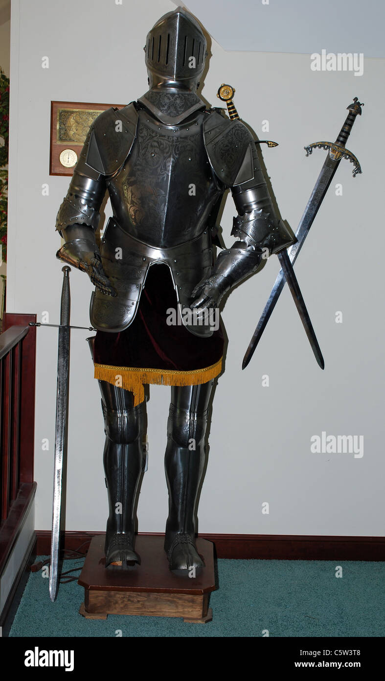 Medieval Knight's suit of Armour in private American collection Stock ...