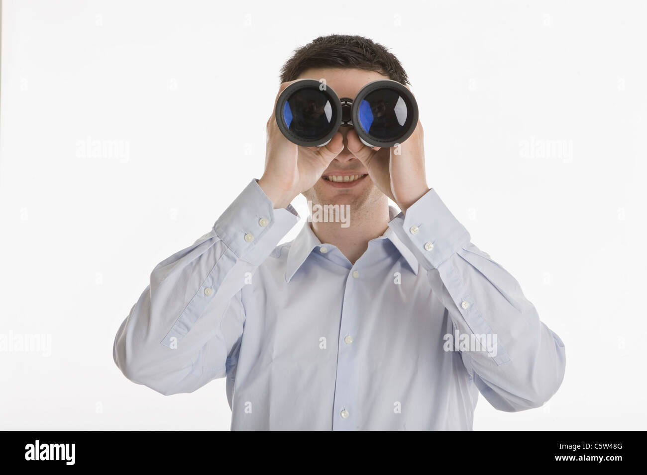 Human using binoculars hi-res stock photography and images - Alamy